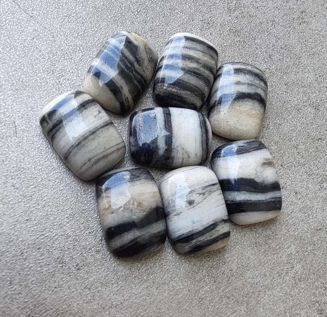 AAA+ Quality Natural Zebra Jasper Rectangle Cushion Shape Cabochon Flat ...