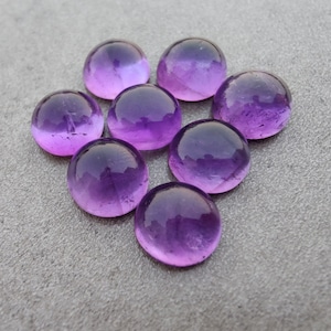 AAA+ Quality Natural Amethyst Round Shape Cabochon Flat Back Calibrated ...