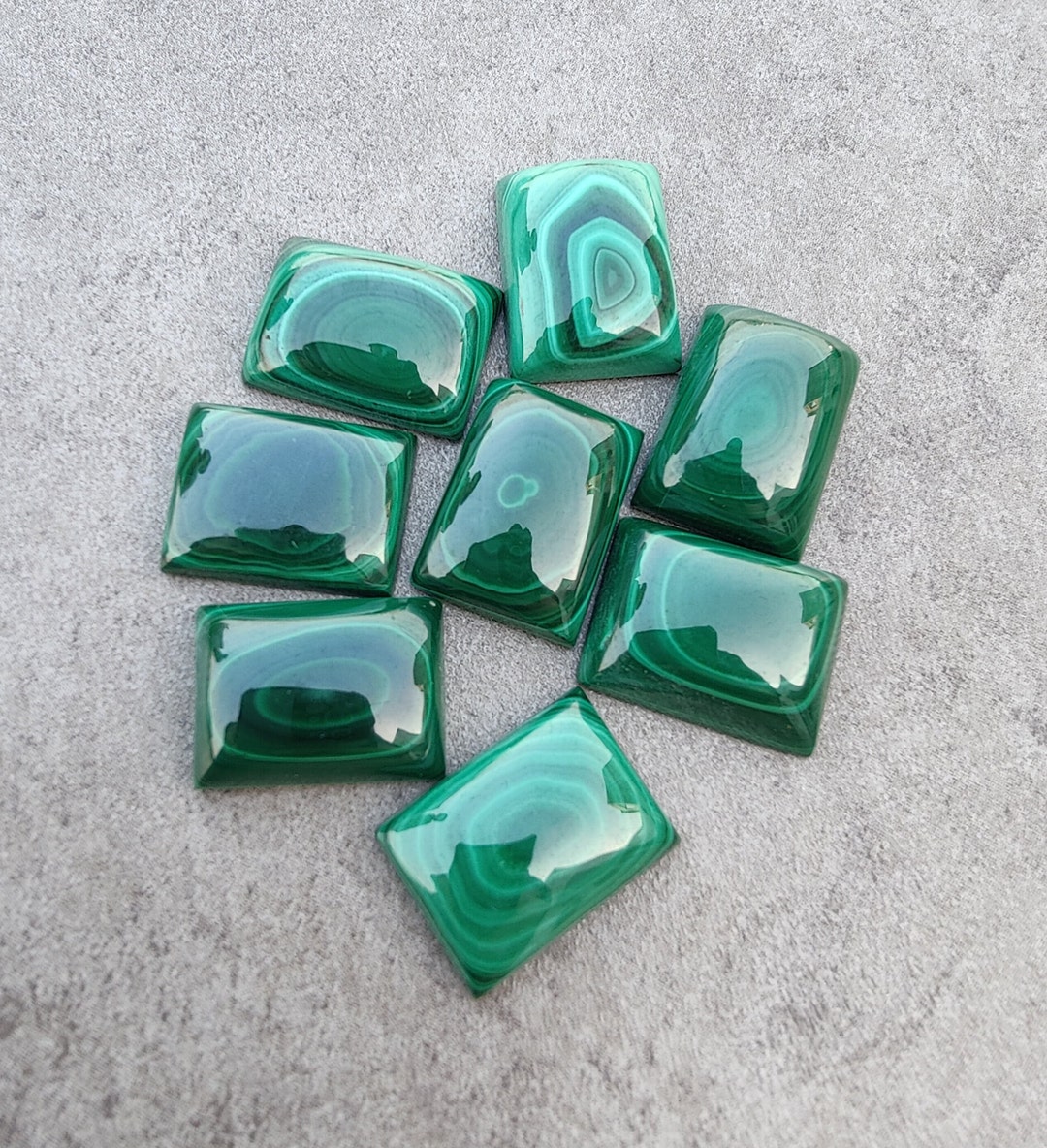 Natural Malachite Cabochon: Rectangle Flat Back Gemstone - Etsy