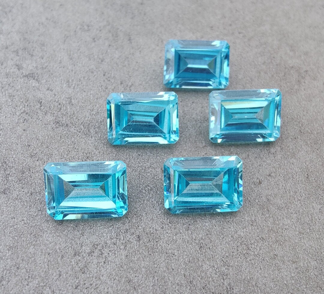Natural Blue Quartz Gemstone: Rectangle Faceted Cut, Calibrated AAA+ - Etsy