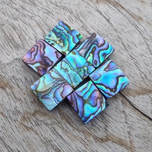 AAA+ Quality Natural Abalone Shell Square Shape Cabochon Flat Back ...