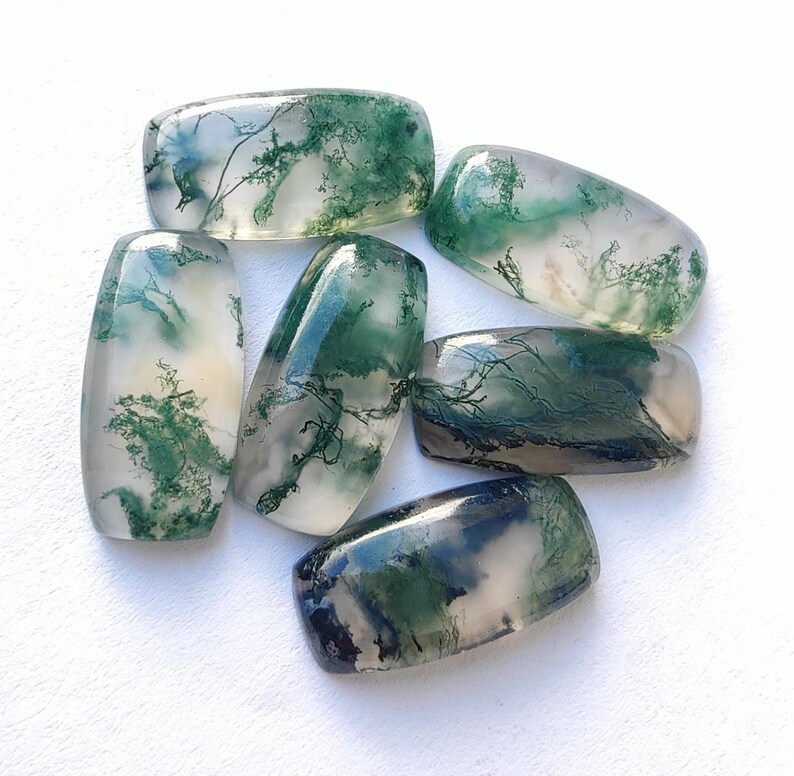 Natural Moss Agate Cabochon: AAA+ Quality Cushion Calibrated Gemstone ...