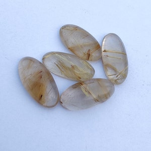 AAA+ Quality Natural Golden Rutile Big Oval Shape Cabochon Flat Back ...