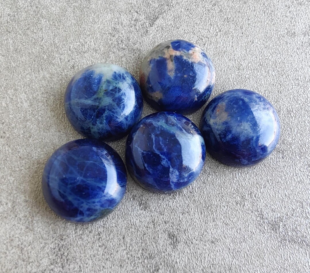 AAA+ Sodalite Cabochon: Round Flat Back Gemstone - Etsy
