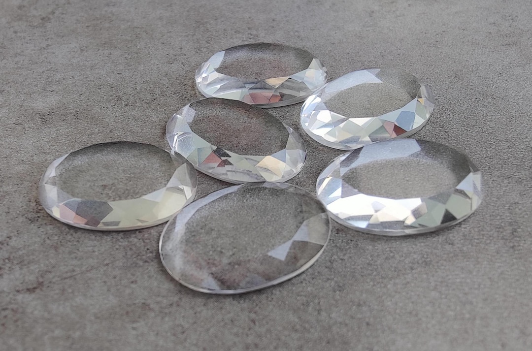 Faceted Crystal Quartz : Oval Tablet, Flat Back Calibrated Gemstones - Etsy