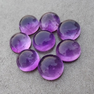 AAA+ Quality Natural Amethyst Round Shape Cabochon Flat Back Calibrated ...