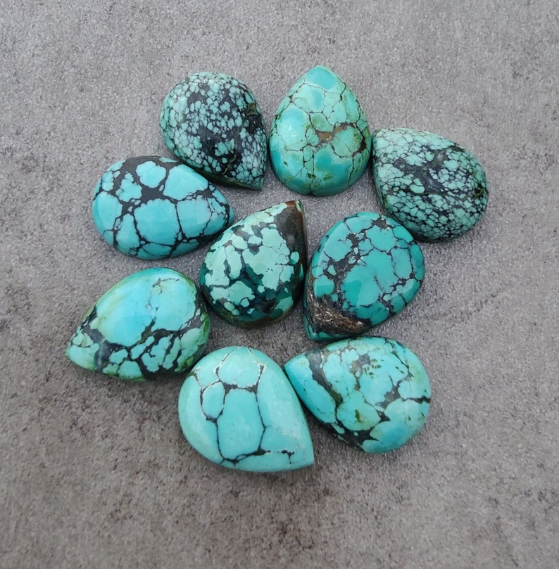 Natural Tibetan Turquoise Cabochon: AAA+ Teardrop Pear Calibrated ...