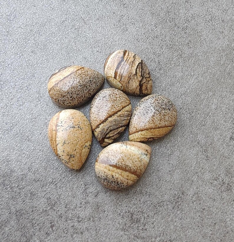 Natural Biscuit Jasper Pear Shape Cabochon: AAA+ Teardrop Calibrated ...