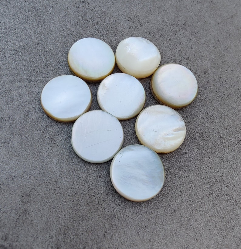 Natural Mother of Pearl Cabochon: Round Flat Back , AAA+ Quality ...