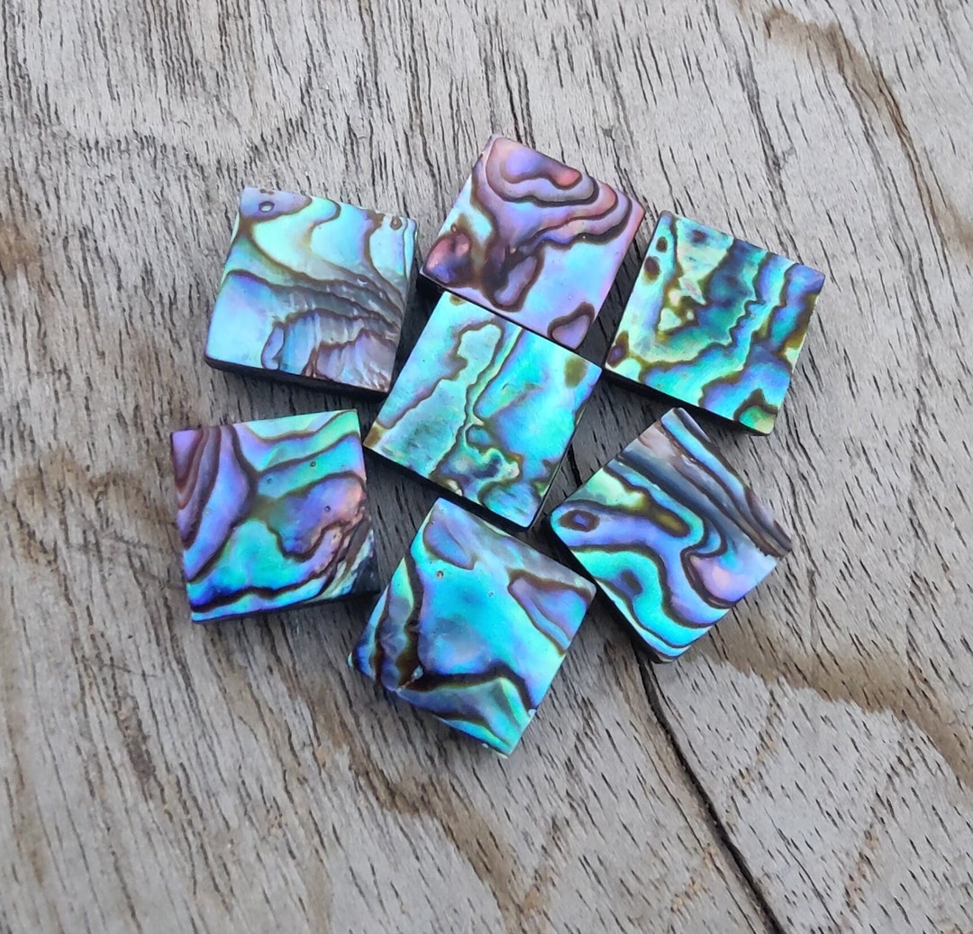 AAA+ Quality Natural Abalone Shell Square Shape Cabochon Flat Back ...