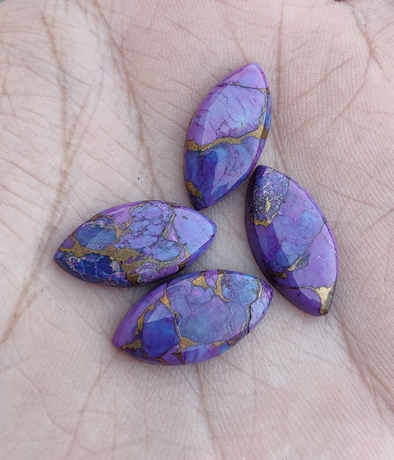 AAA+ Purple Copper Turquoise Cabochon: Marquise Gemstone - Etsy