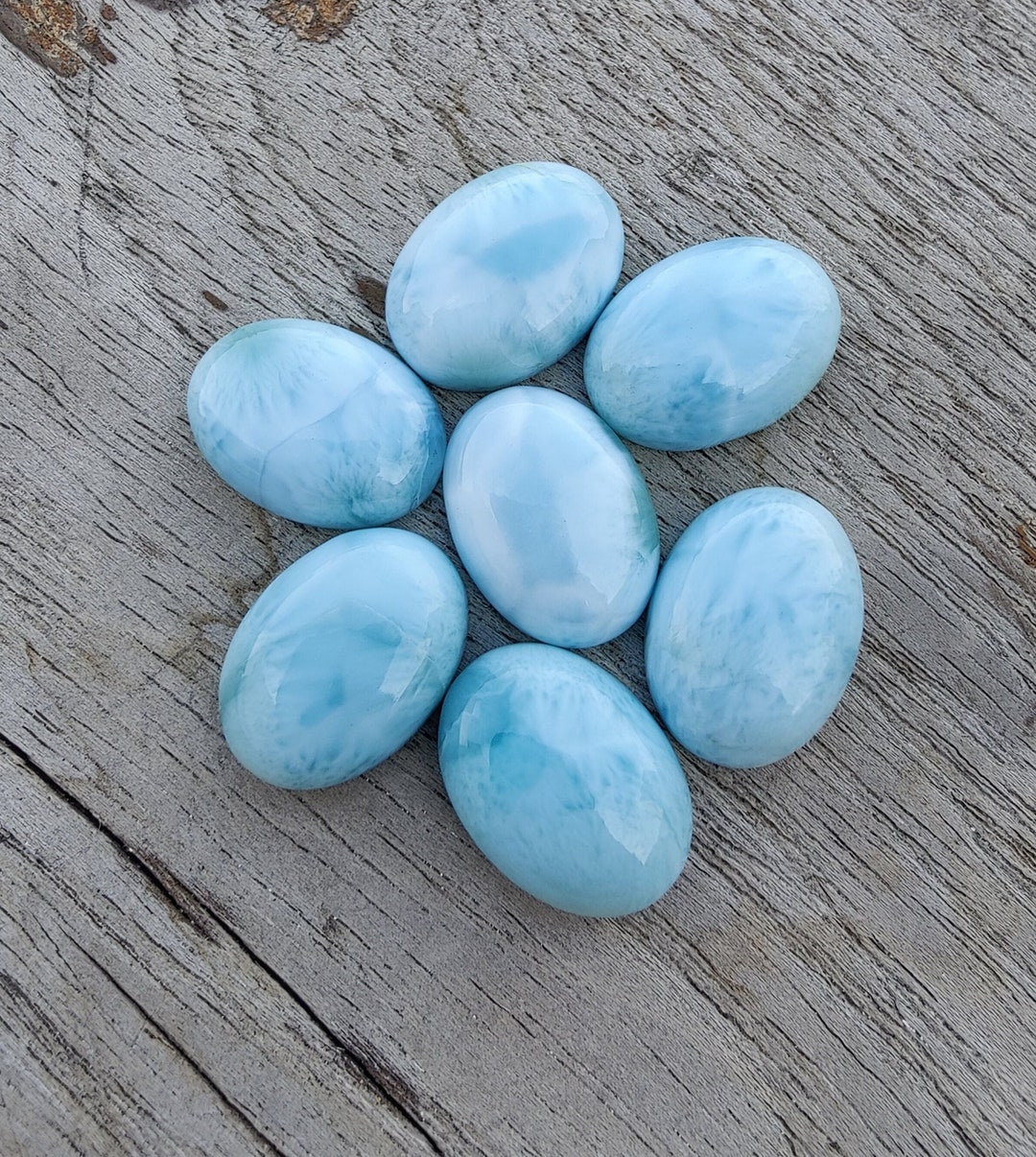 Larimar Cabochon: Natural Blue Gemstone, AAA+ Quality Calibrated ...