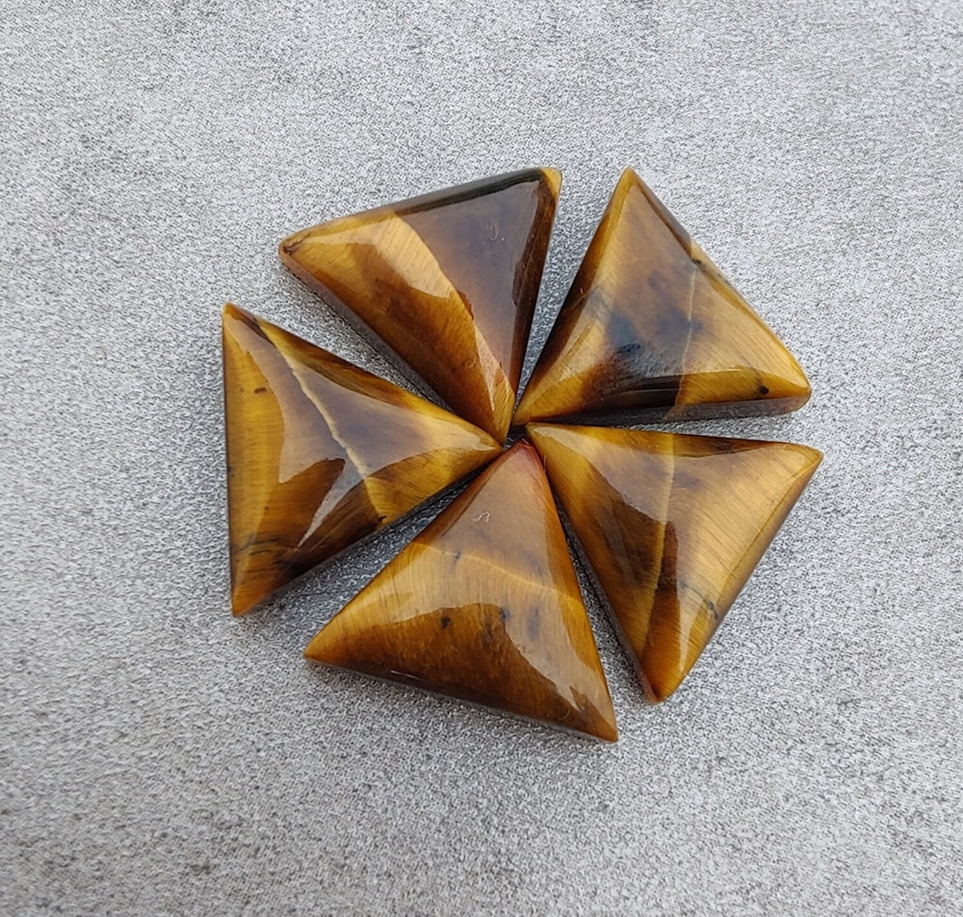 Natural Tiger Eye Triangle Cabochon: AAA+ Quality Calibrated Gemstone ...