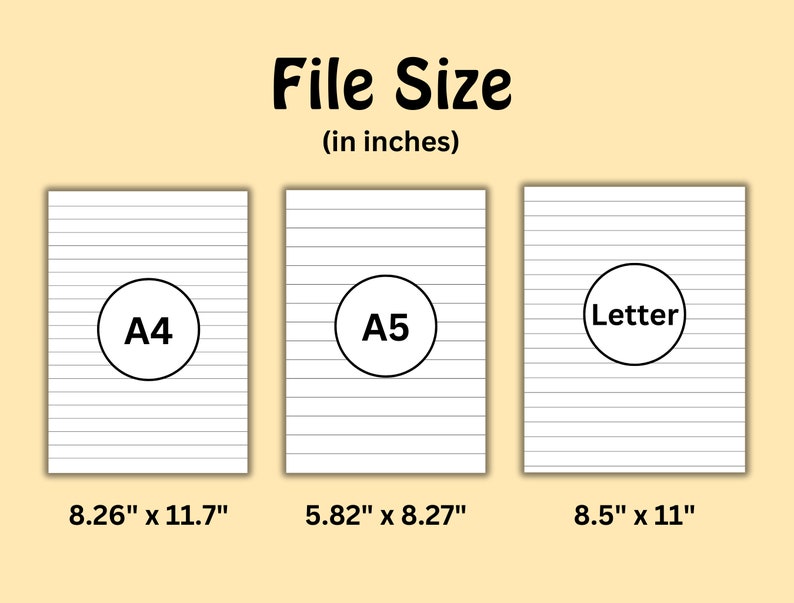 Printable 14mm Colour Wide Ruled Lined Paper Pack PDF Template, A4 A5 ...