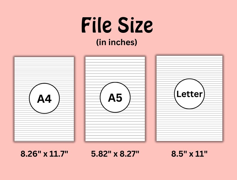 Printable Coloured Ruled Lined Paper Template PDF Bundle, 4mm 5mm 6mm ...