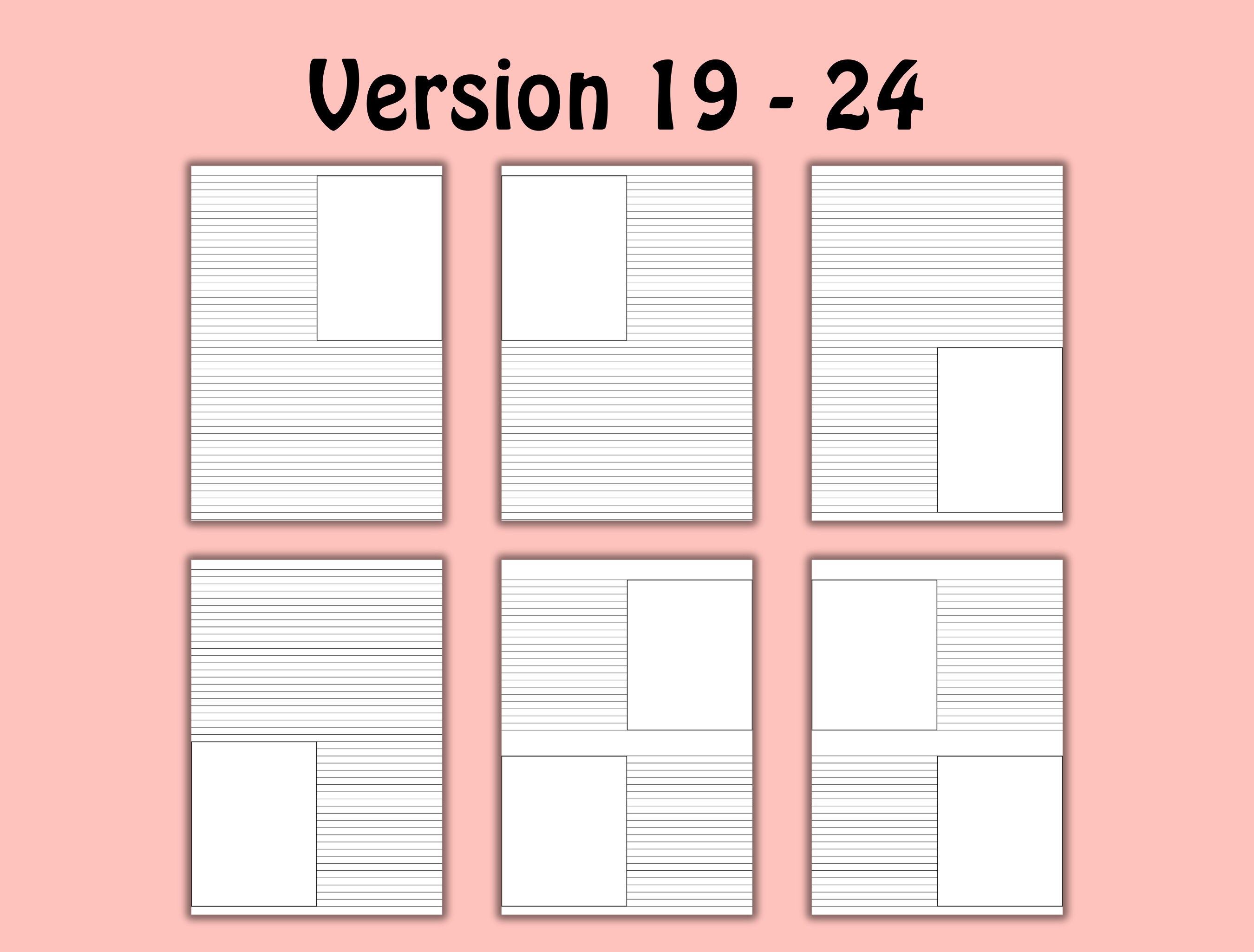 Printable 6mm Coloured Ruled Lined Paper Pack PDF Template, A4 A5 US ...