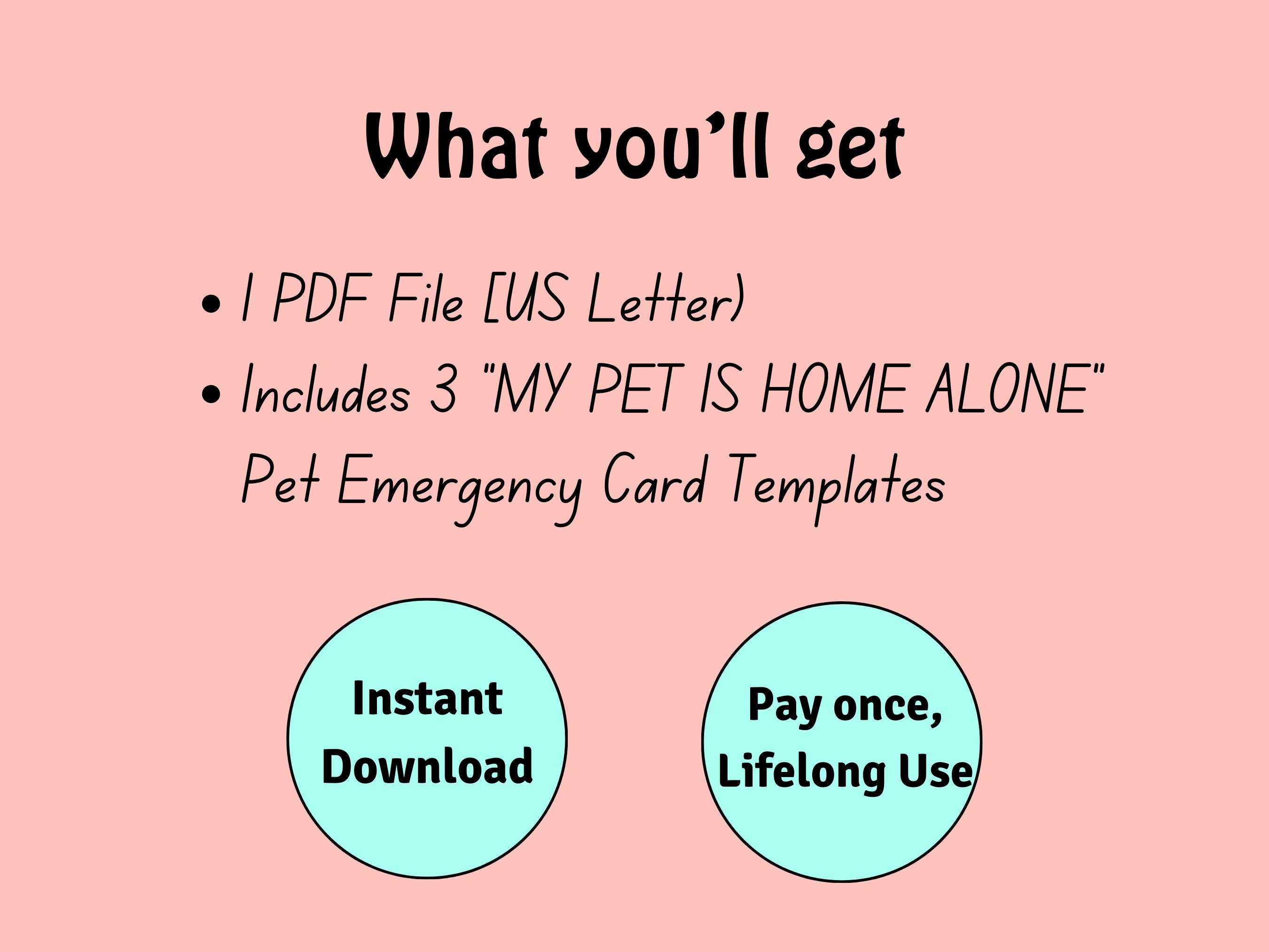 Printable Pet Emergency Contact Card Template, Wallet Size Pet Home ...