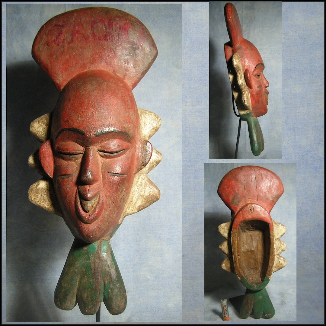 GOURO Mask 33cm Ivory Coast AFRICANTIC Gallery First Arts Black Africa ...