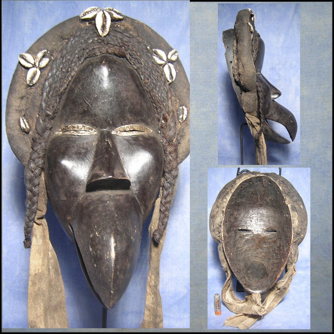 Singer Mask 33cm DAN Ivory Coast Vintage AFRICANTIC Gallery Black ...