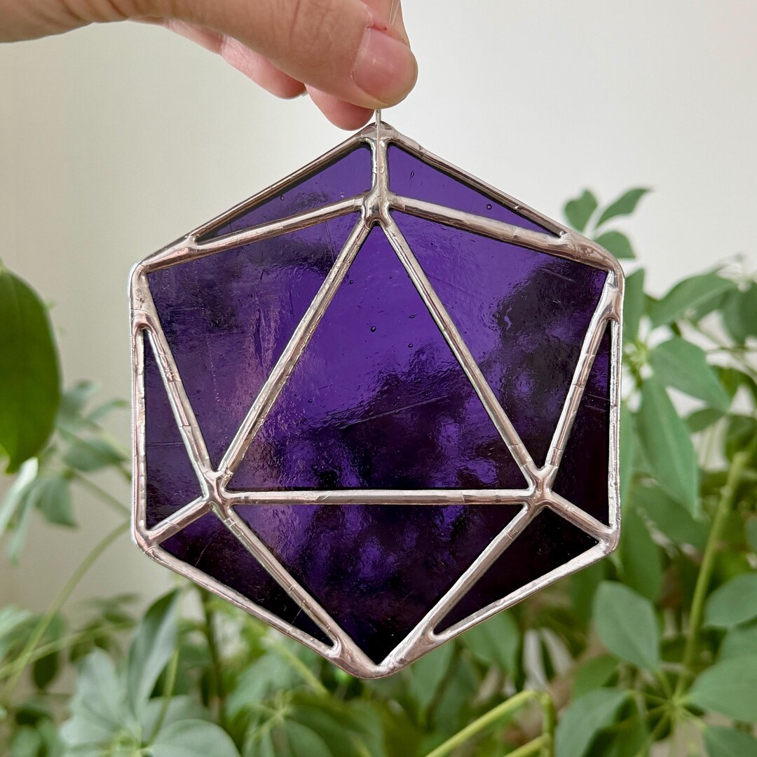Stained Glass D20 Dice - Transparent Purple - Etsy