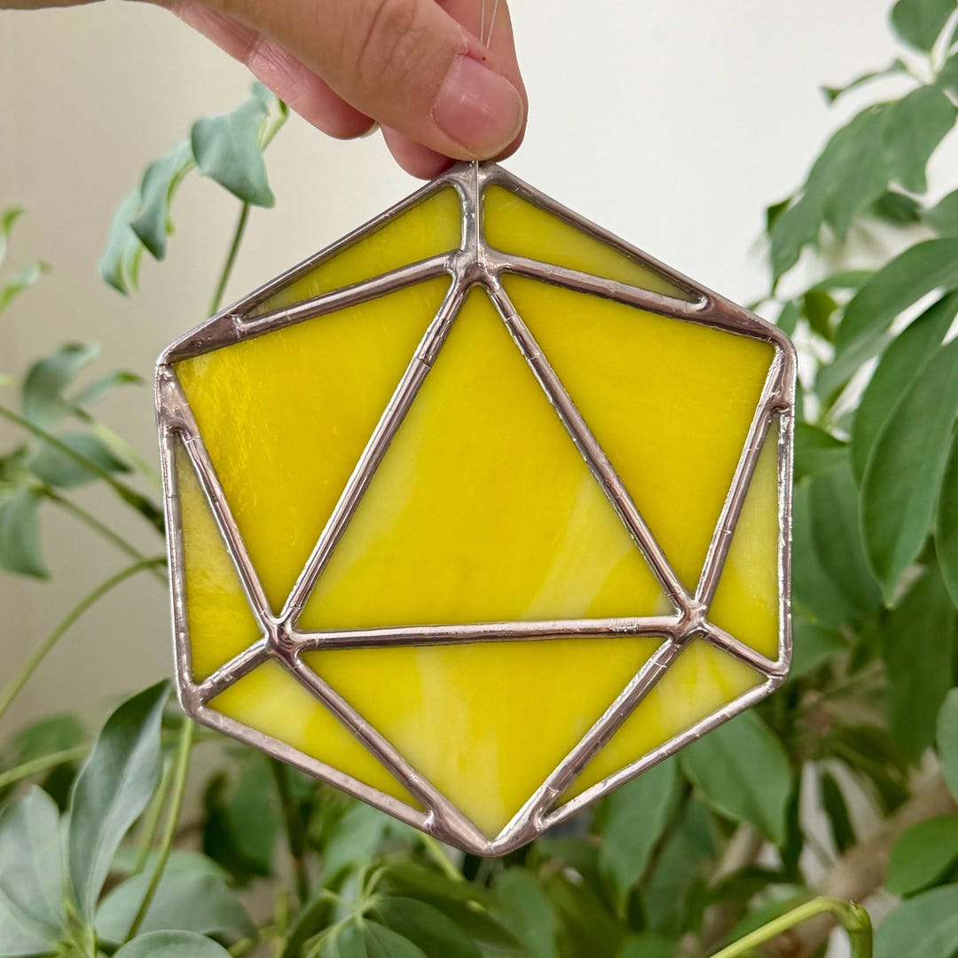 Stained Glass D20 Dice - Yellow Opaque - Etsy