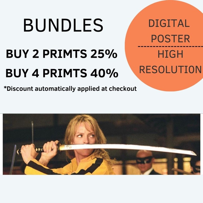 KILL BILL Movie Poster, Kill Bill Poster Print, Kill Bill Wall Decor ...