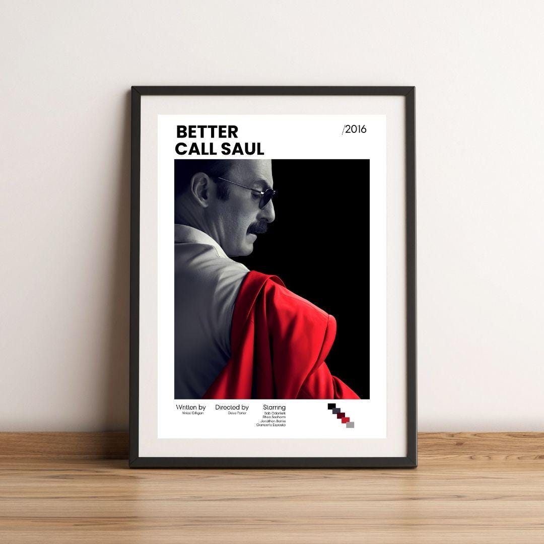 BETTER CALL SAUL Movie Poster, Better Call Saul Mid Century Movie ...