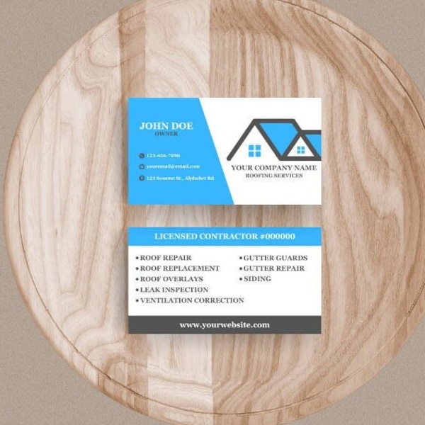Roofing Business Card Template - Etsy