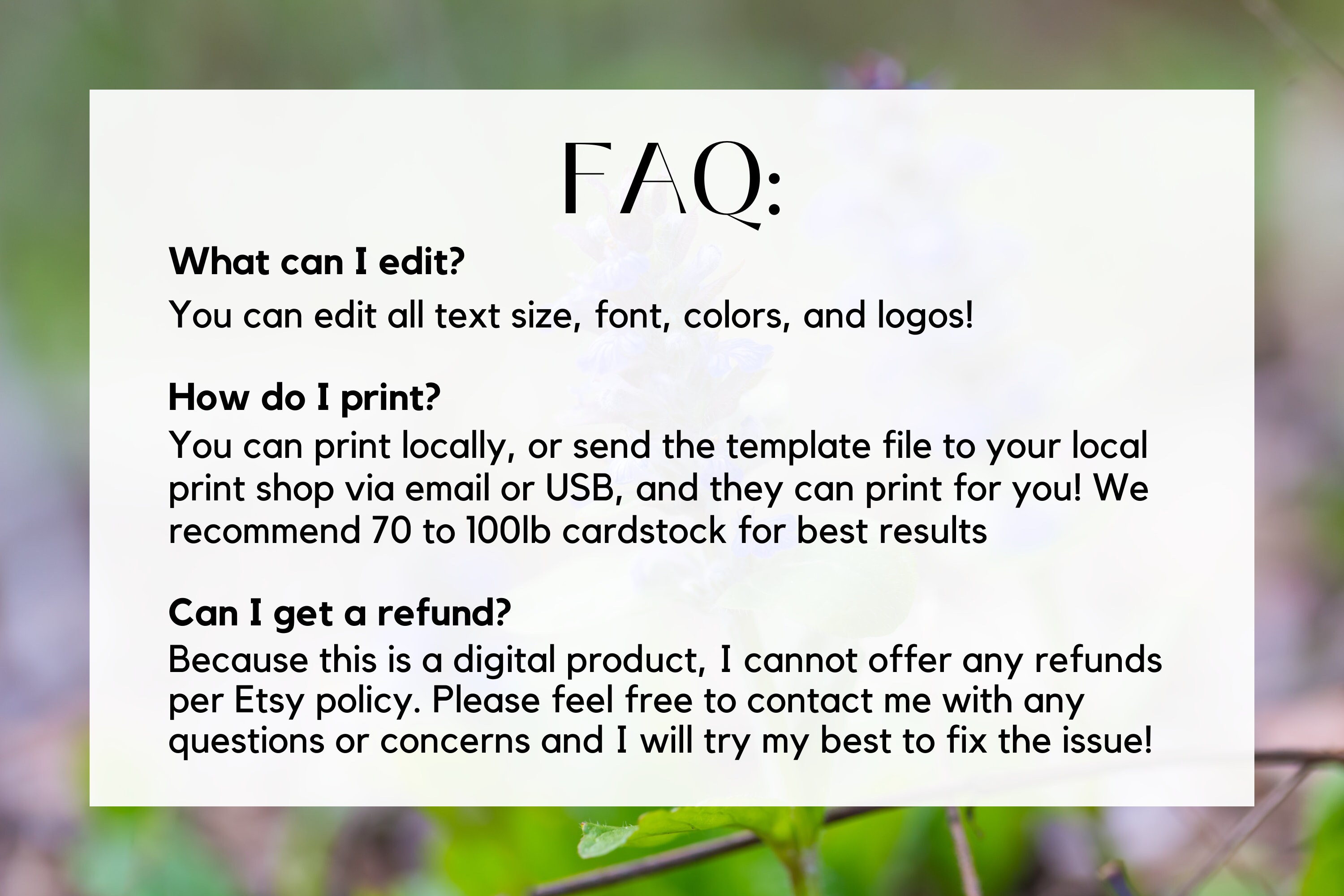 Editable Hang Tag Template, Printable Price Tag, Modern Minimal Product ...