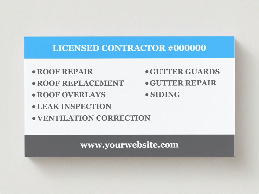 Roofing Business Card, Editable Business Card, Business Card Template ...