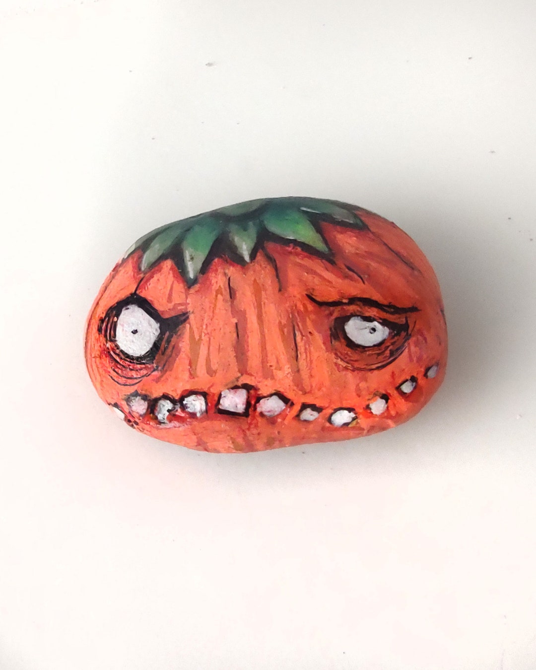 Halloween Pumpkin Pebble Stone - Etsy