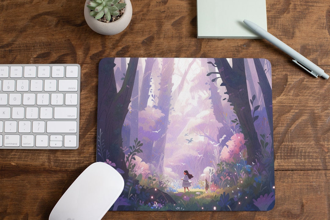 Vibrant Forest Desk Mat for Students Unique Girl in the - Etsy
