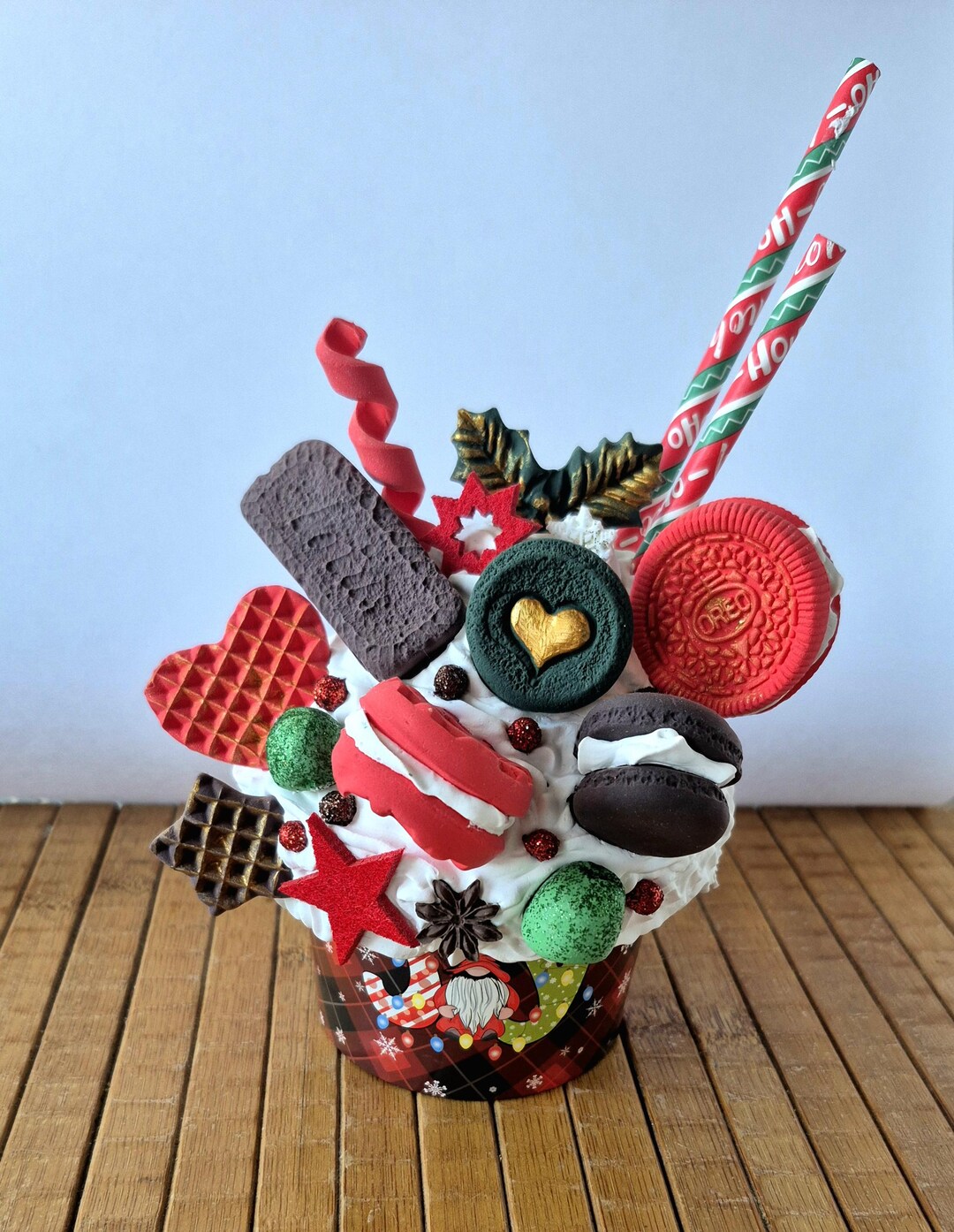 Fake Bake Christmas Ice Cream Cone • Christmas Dessert Decoration ...