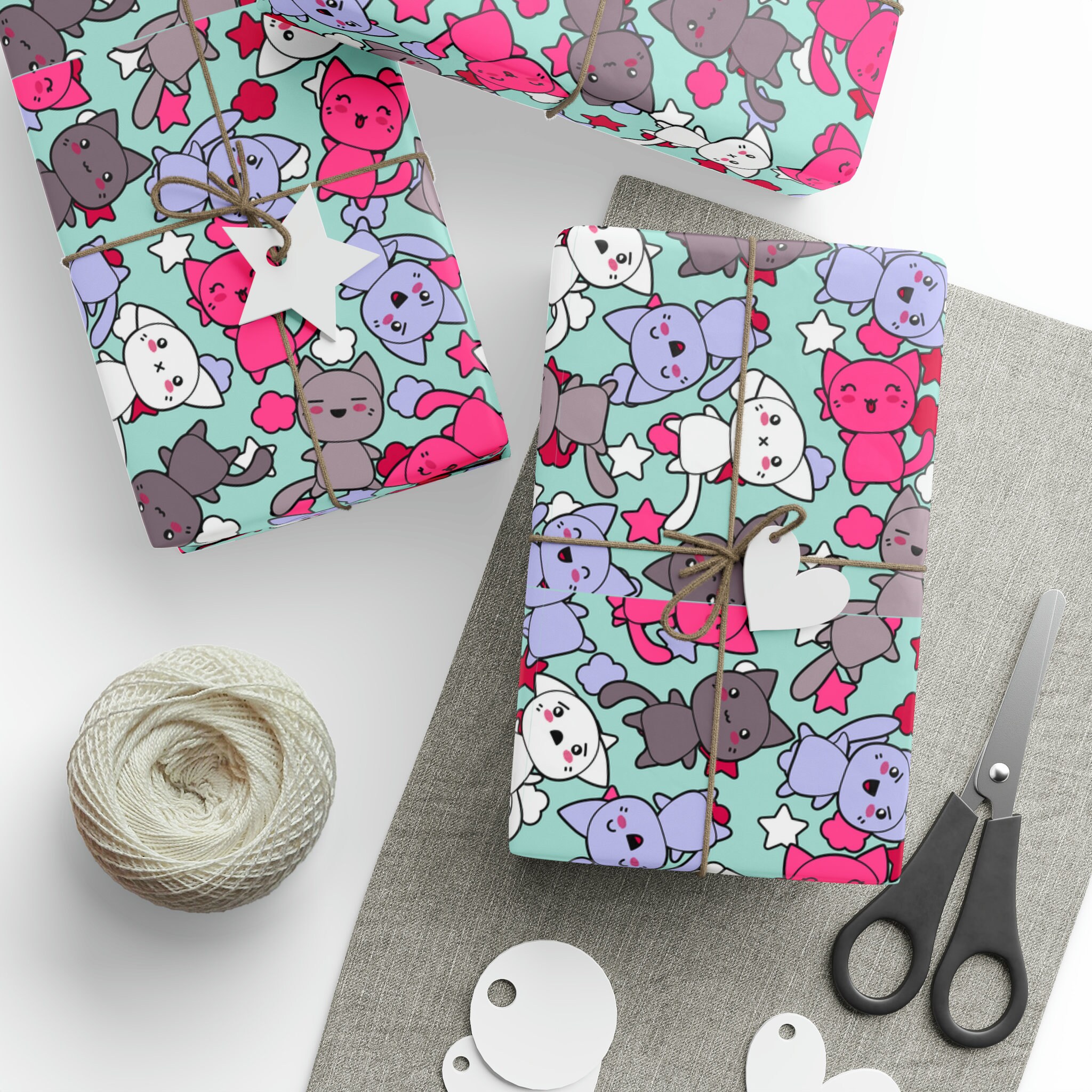 Cute Kawaii Kitty Cat Wrapping Papers Rolls Gift for Her sold by ...