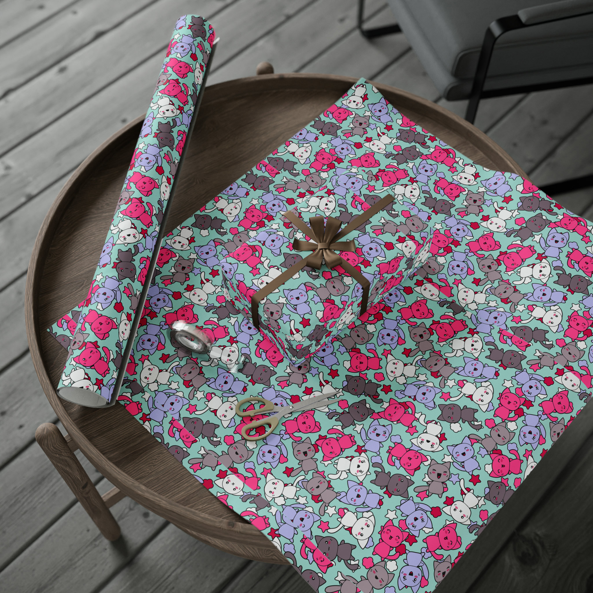 Cute Kawaii Kitty Cat Wrapping Papers Rolls Gift for Her sold by ...