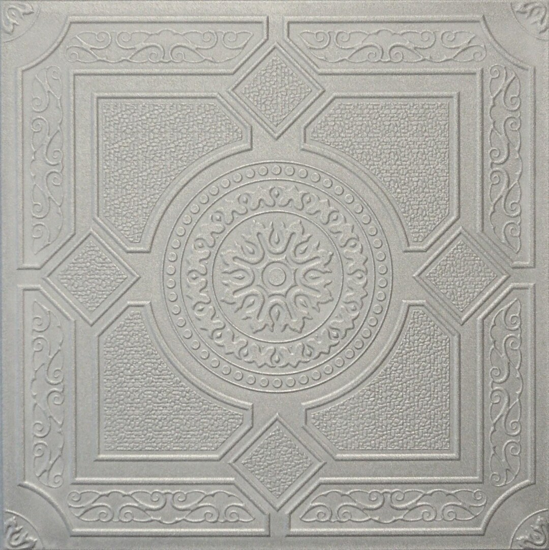 Home Decor Ceiling Tile, Styrofoam, Glue Up, 20x20 - R30 Lima - Light ...