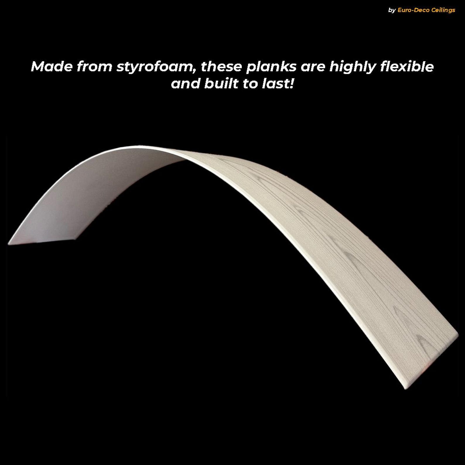 Styrofoam Ceiling Planks: White-gray Wood Imitation, Glue-up (36 Pcs ...