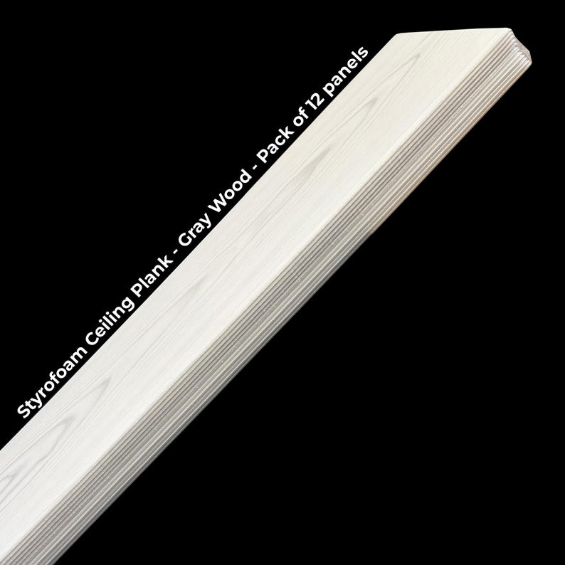 Styrofoam Ceiling Planks: White-gray Wood Imitation, Glue-up (36 Pcs ...