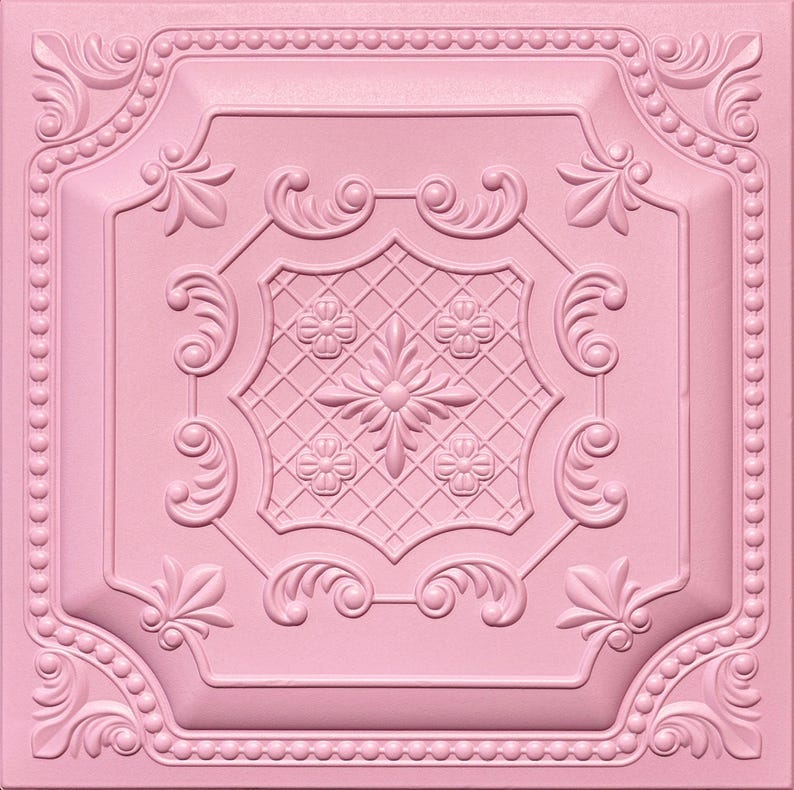 Ceiling Tile, Styrofoam, Glue Up, 20x20 - Barbie Pink - Pre-painted ...