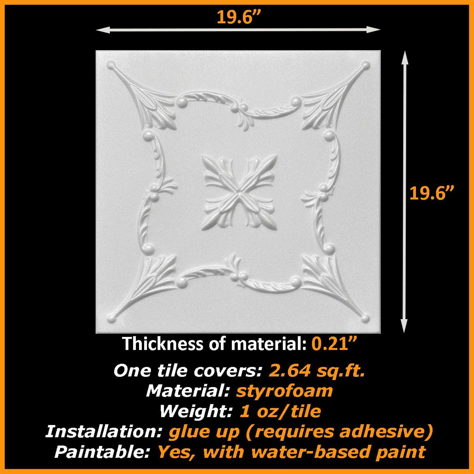 Styrofoam Ceiling Tile: Glue-up Faux Finish (19.6" X 19.6") - Etsy
