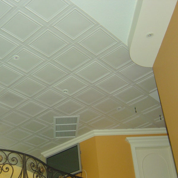 Faux Ceiling Tile Wallpaper - Etsy