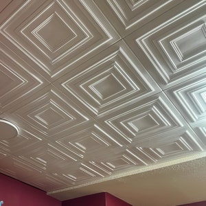 Decorative Styrofoam Ceiling Tiles: Easy Glue-up DIY - 21.12 S/F (8 ...