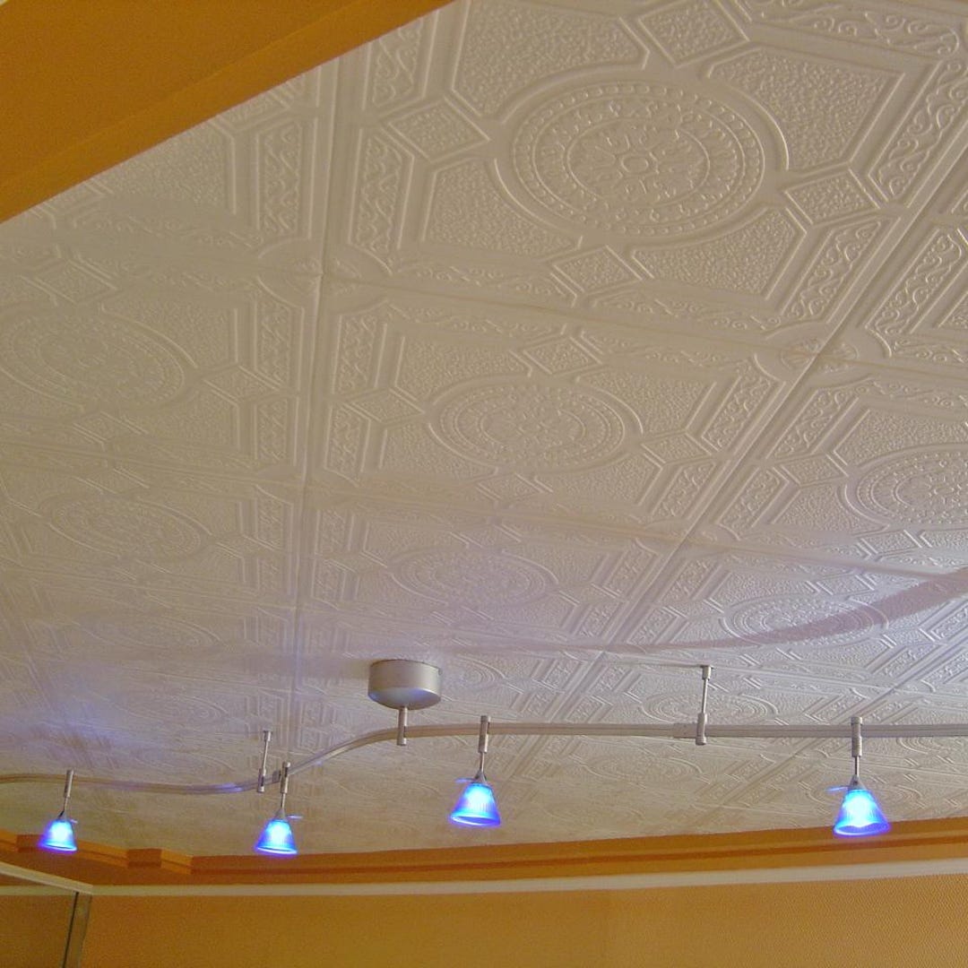 Home Decor Ceiling Tile, Styrofoam, Glue Up, 20x20 - R30W Lima - Plain ...