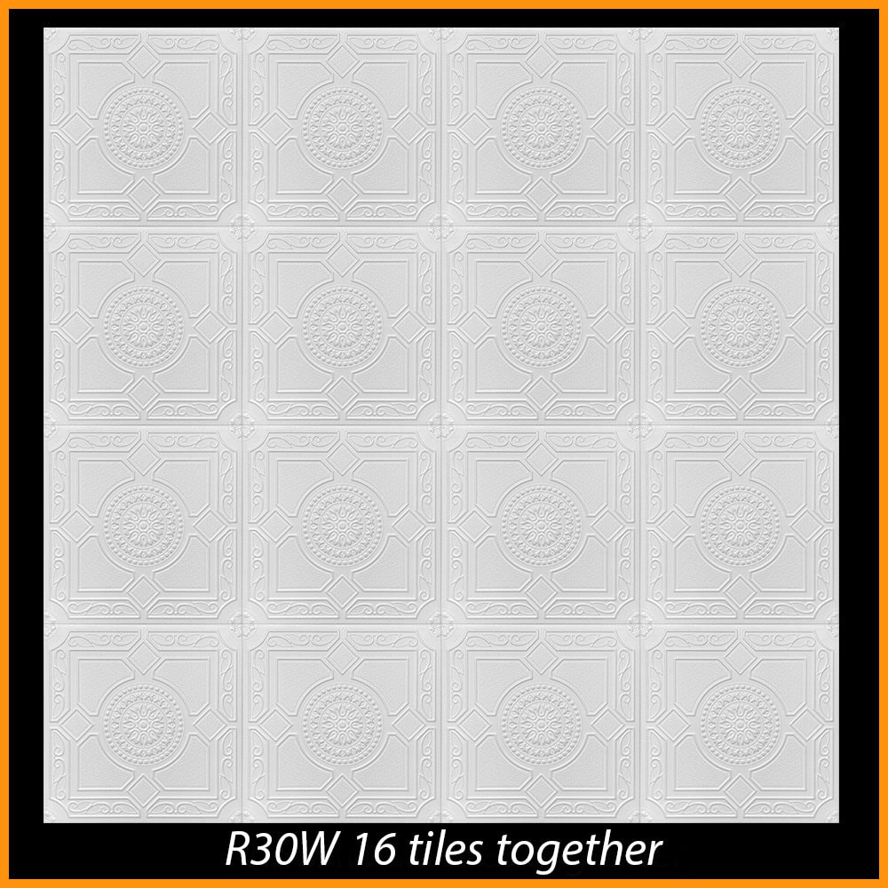 Ceiling Tile, Styrofoam, Glue Up, 20x20 - R30 Lima - Plain White - Pack of 8 - Etsy