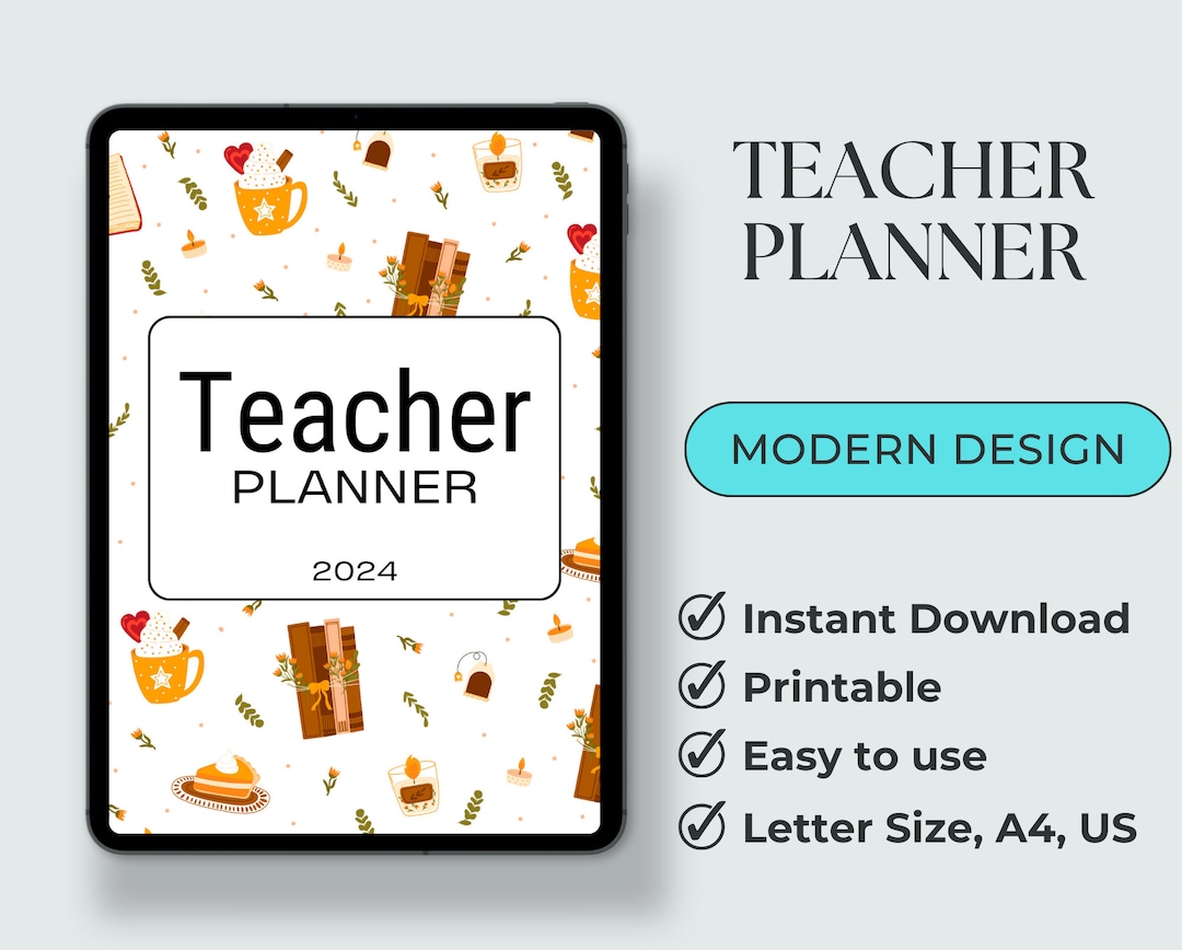 Teacher Planner, Lesson Planner Printable, 2024 Teacher Planner, School ...