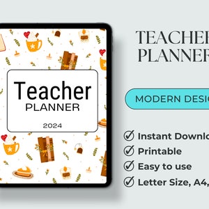 Teacher Planner, Lesson Planner Printable, 2024 Teacher Planner, School ...