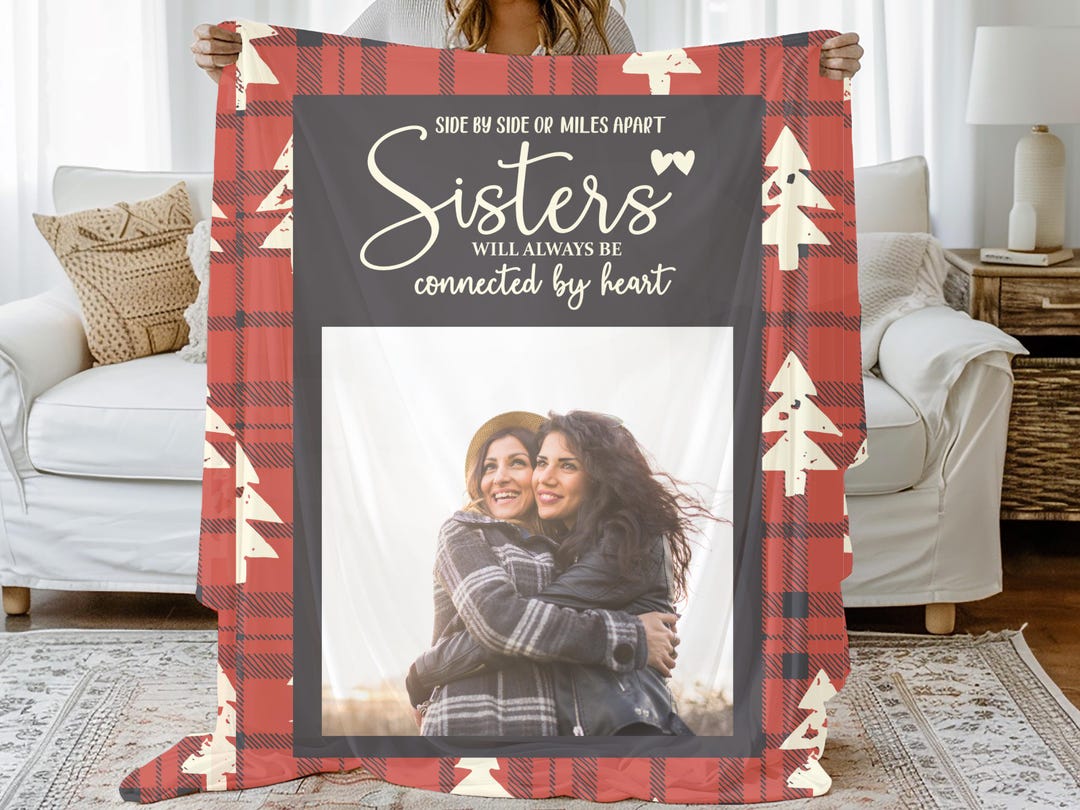Custom Plush Sister Blanket, Personalized Photo Throw Blanket for ...