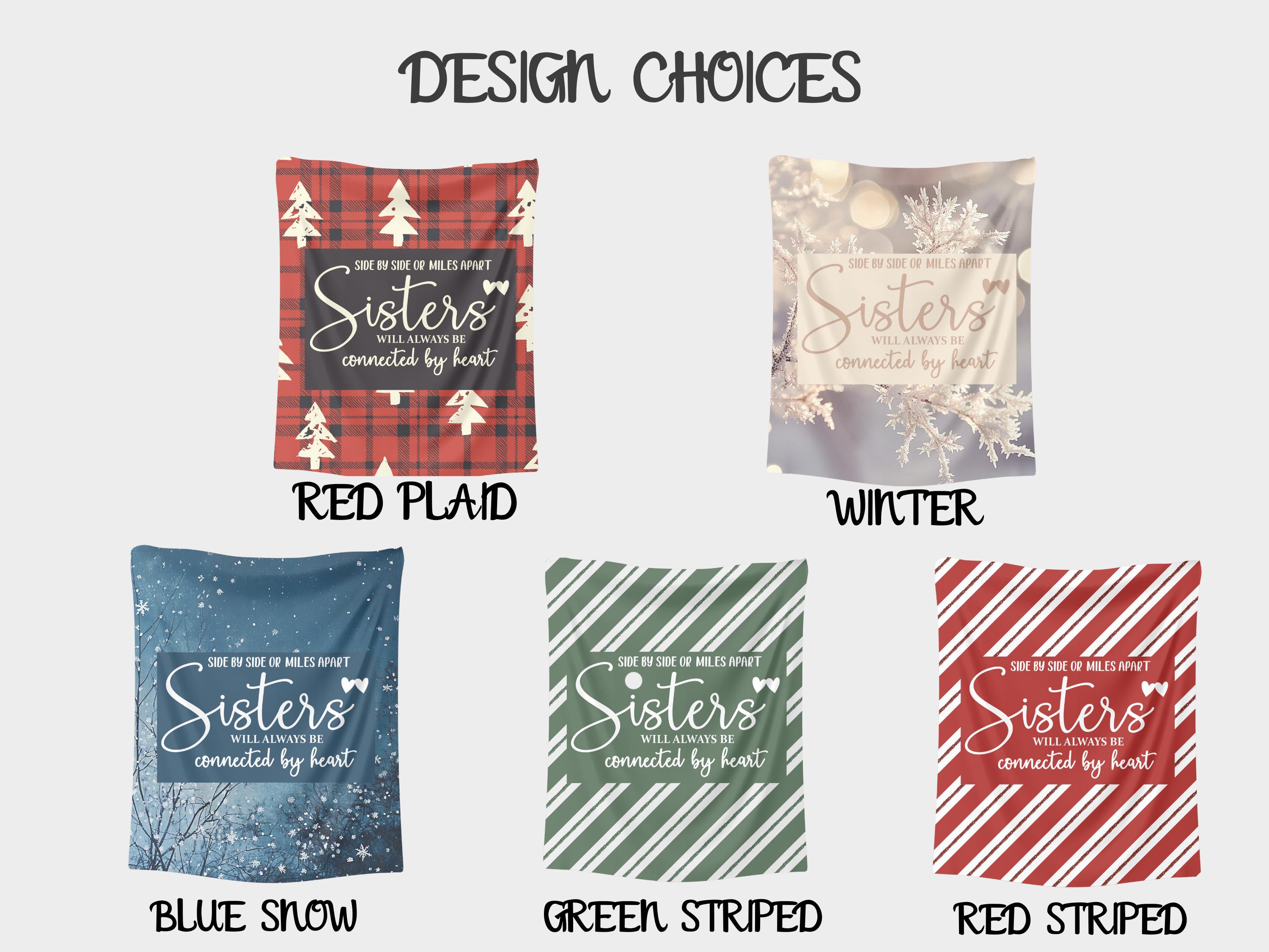 Custom Plush Sister Keepsake Blanket With Cute Christmas Patterns and ...