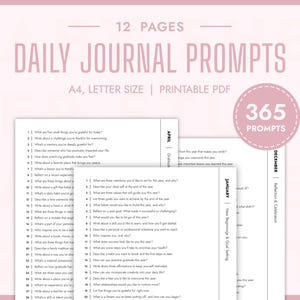 365 Journal Prompts Bundle Printable Journal Prompts Self Care Beginner ...