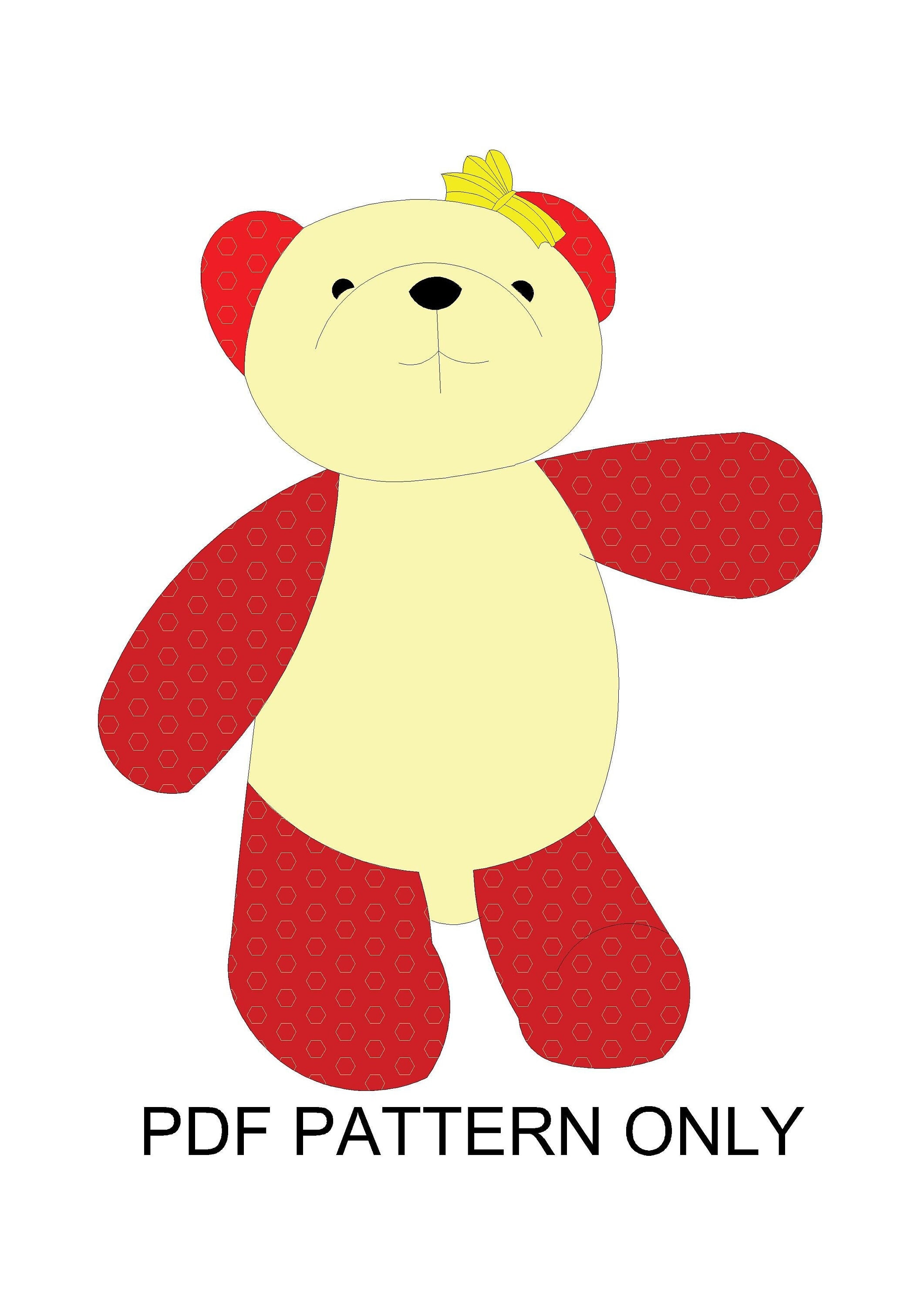 Printable Panda Sewing Pattern: Beginner Friendly Stuffed Toy (PDF ...